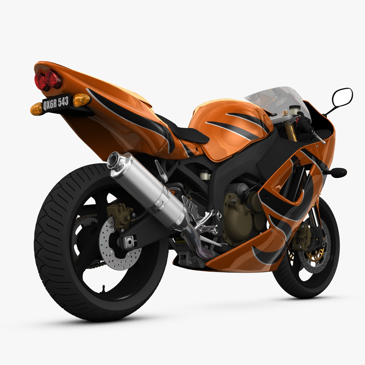 2000’s Generic Sport Bike – Orange – jamie3d